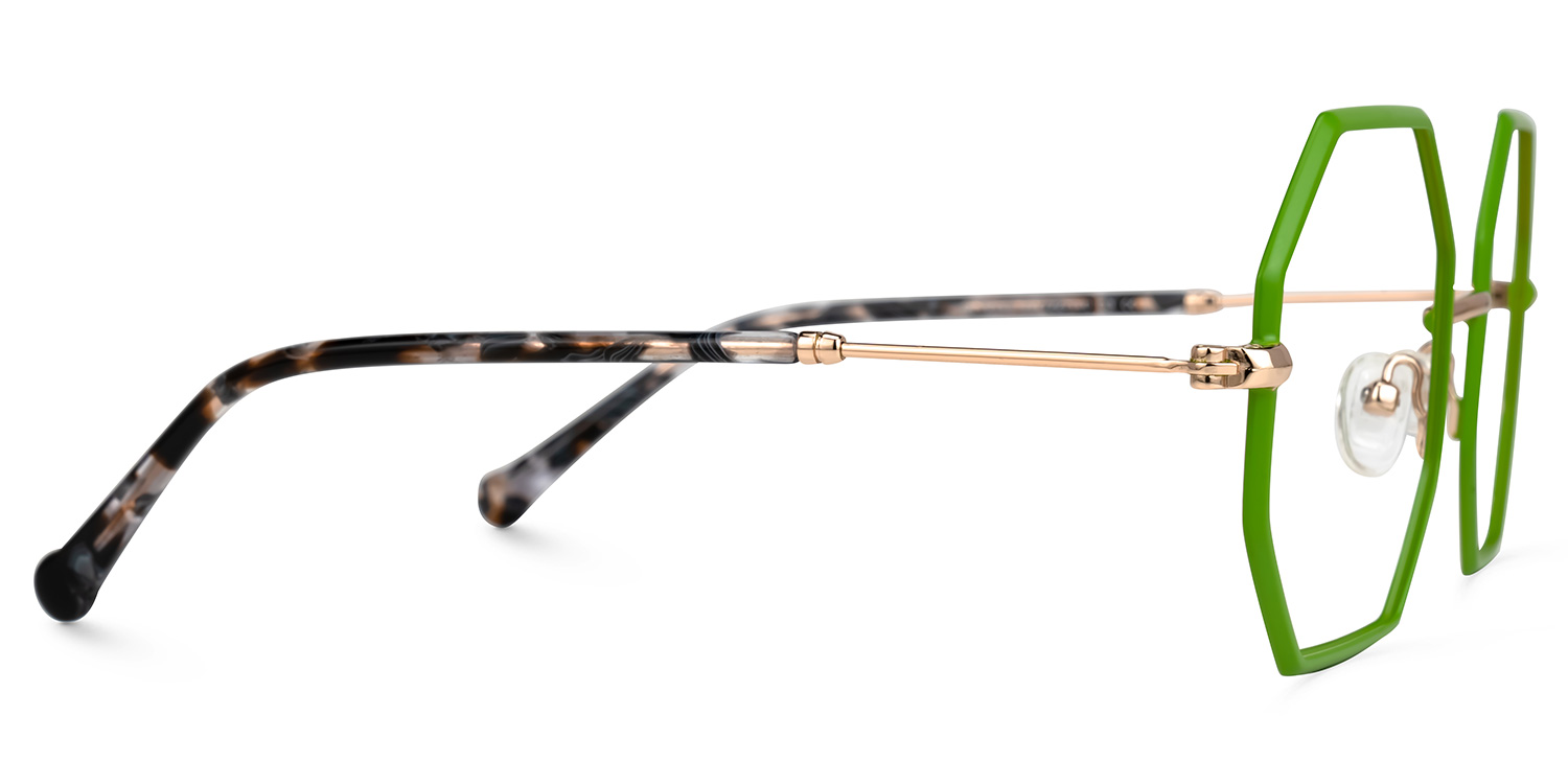 Stuart Geometric Metal Frames (Green) - Beauty & Bubbles Eyewear